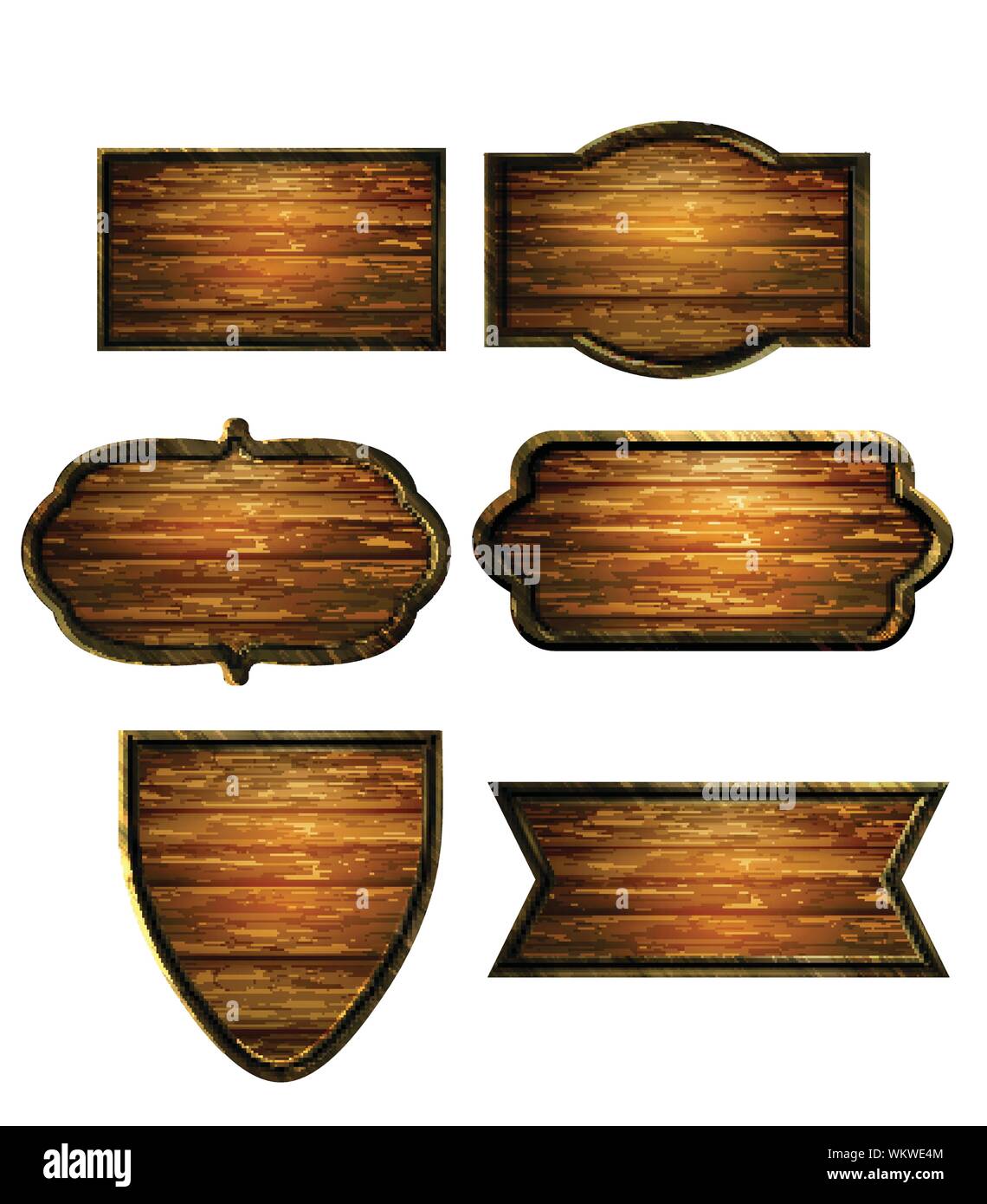 Vector realistic illustration of wooden signboard Stock Vector Image ...
