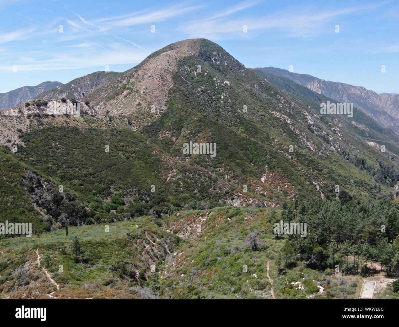 Aerial view of Angeles National Forests mountain, California, USA ...