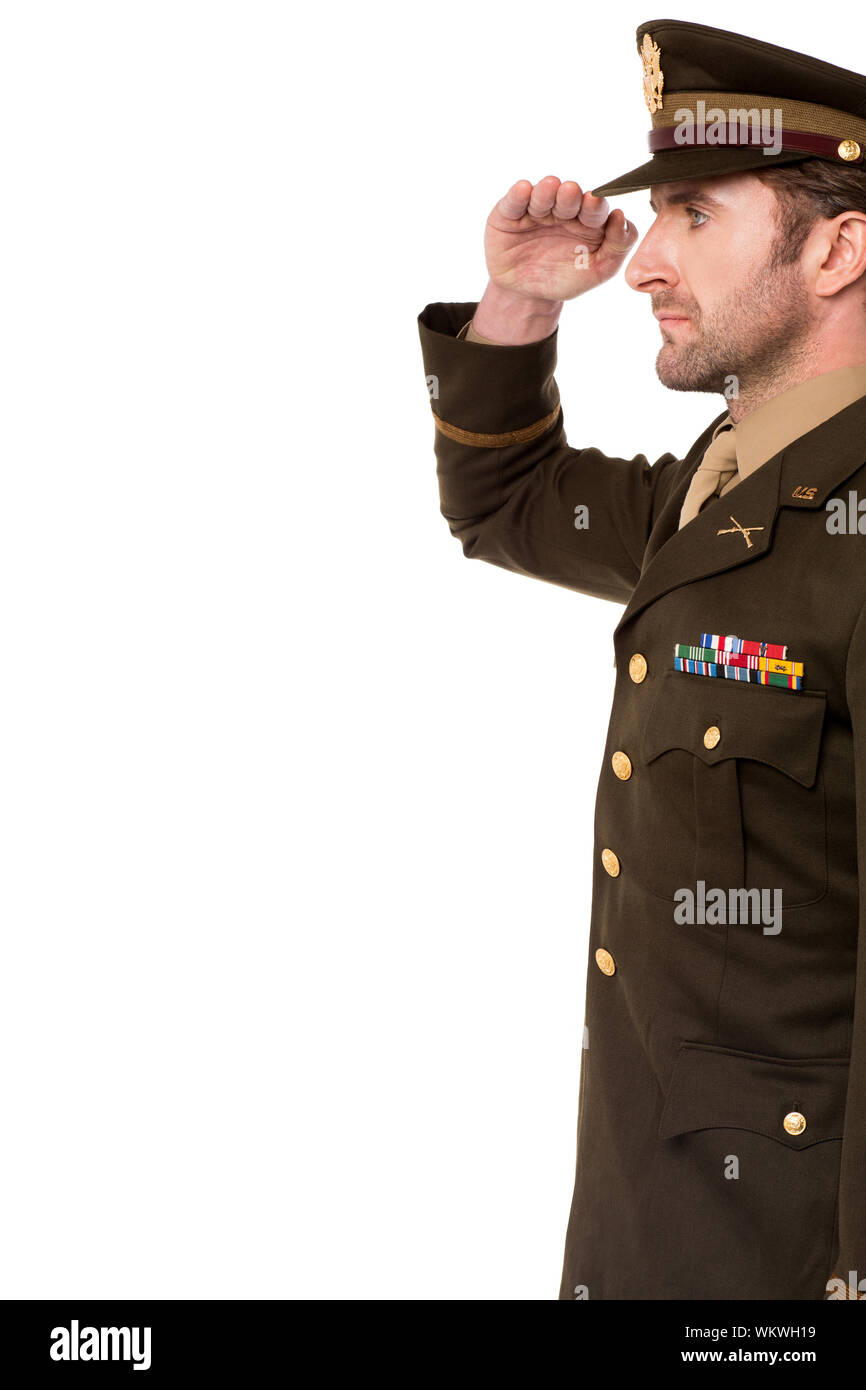 Young military general saluting, studio portrait Stock Photo - Alamy