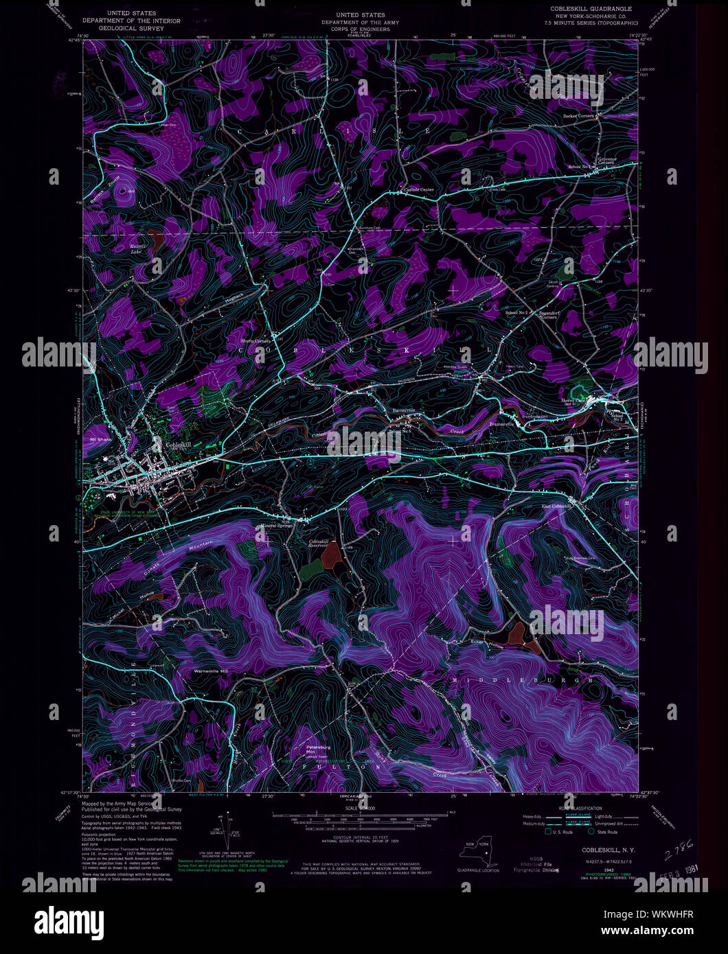 Map of cobleskill hi-res stock photography and images - Alamy