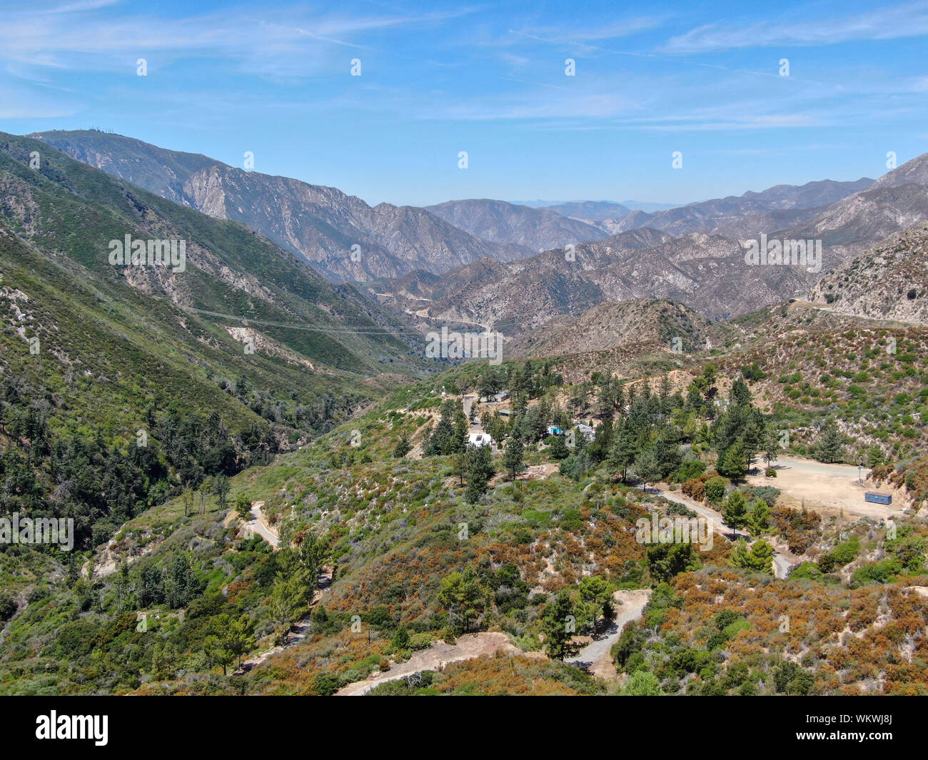 Aerial view of Angeles National Forests mountain, California, USA ...