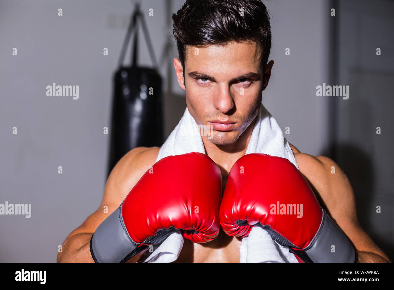 Portrait male boxer punching camera hi-res stock photography and images ...