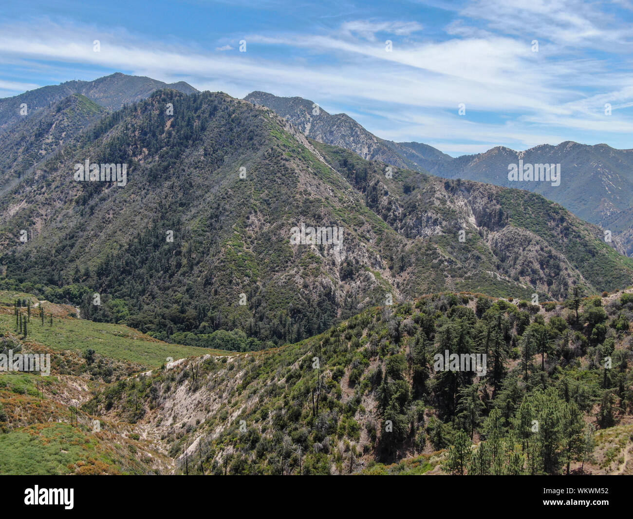 Aerial view of Angeles National Forests mountain, California, USA ...