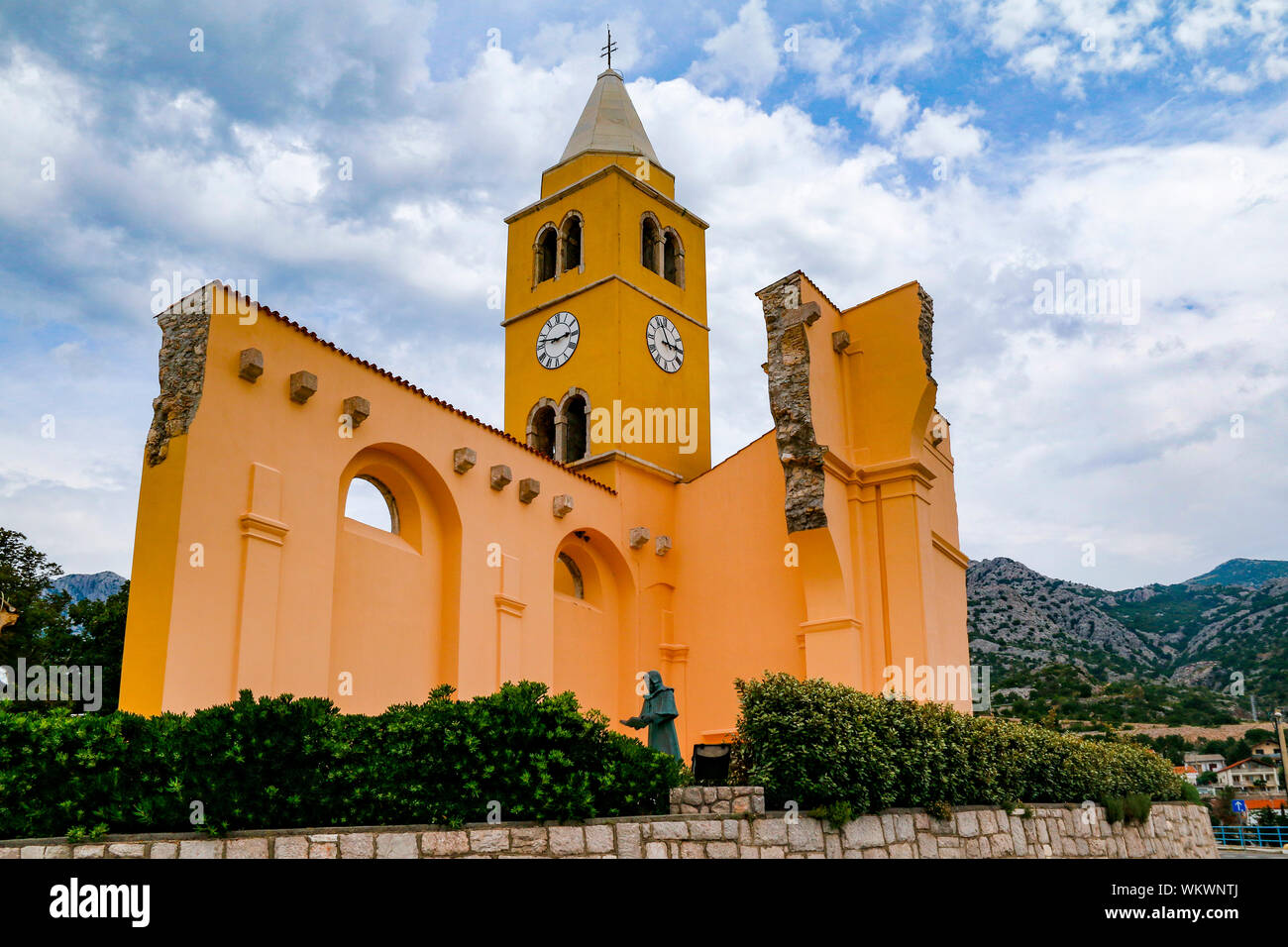 Exterior view of the Church of St Karlo Boromejski in Karlobag, Croatia ...