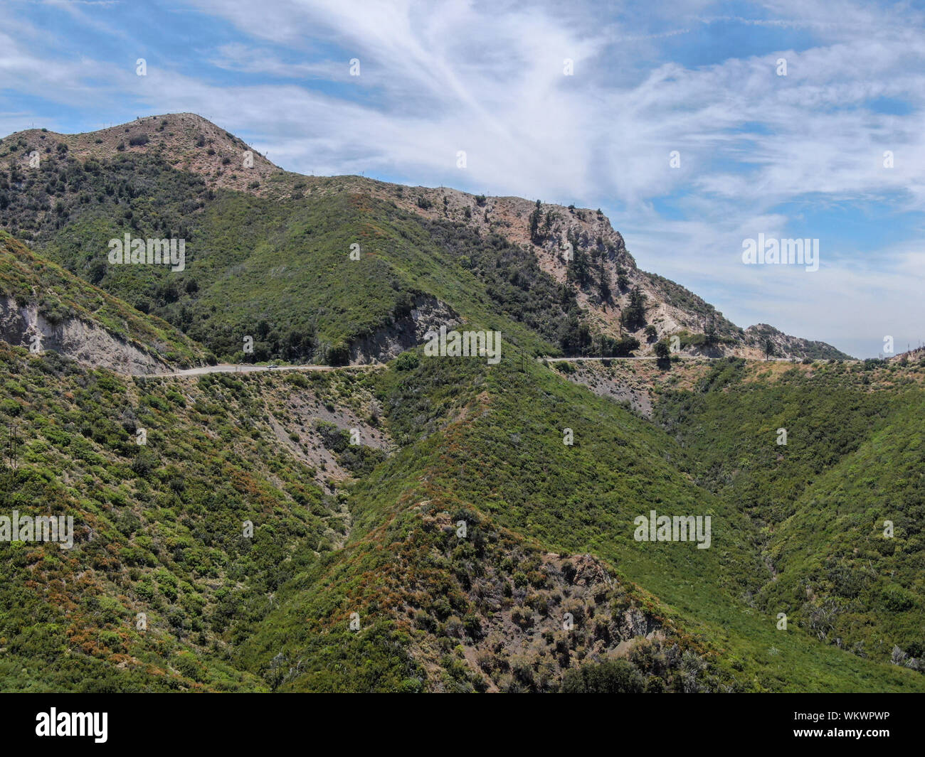 Aerial view of Angeles National Forests mountain, California, USA ...