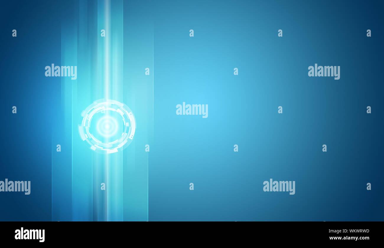Glow circles on blue gradient background. The technology concept Stock ...