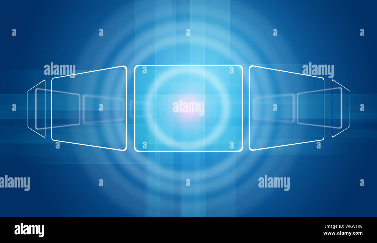 Glow circles and blue rectangles. The technology concept Stock Photo ...