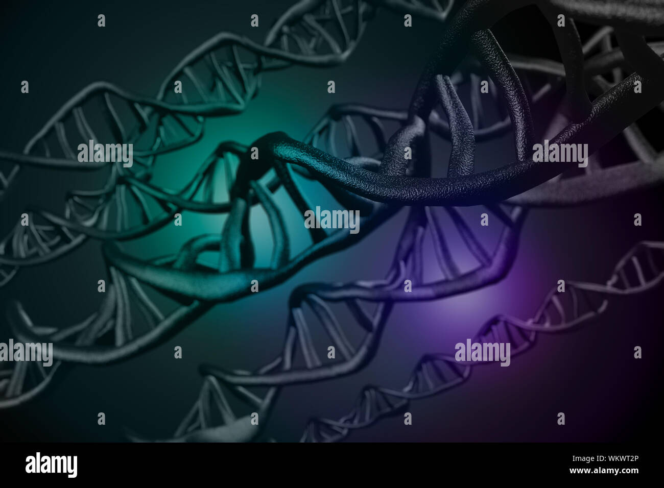 Abstract DNA strand double helix genetics 3D illustration Stock Photo ...