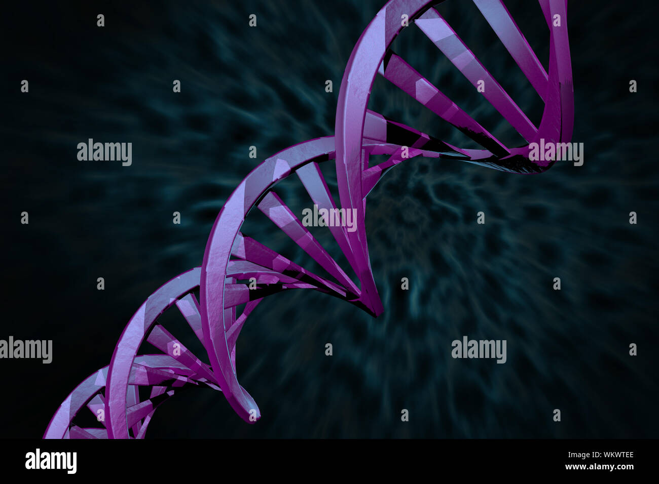 Abstract DNA strand double helix genetics 3D illustration Stock Photo ...