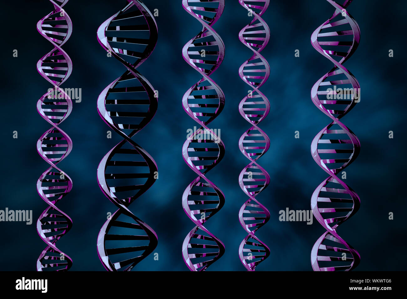 Abstract DNA strand double helix genetics 3D illustration Stock Photo ...