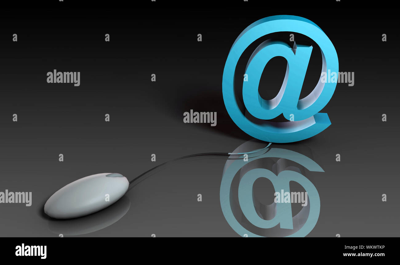 Web Email Using Internet and Mouse in 3d Stock Photo - Alamy