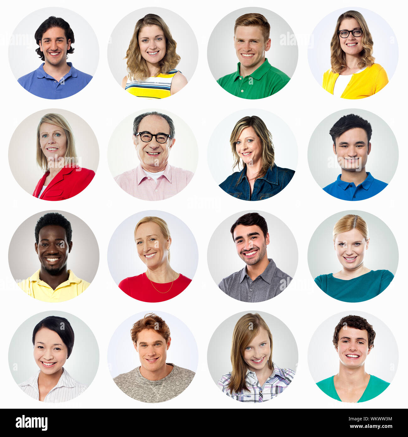 Composition of diverse smiling people Stock Photo - Alamy