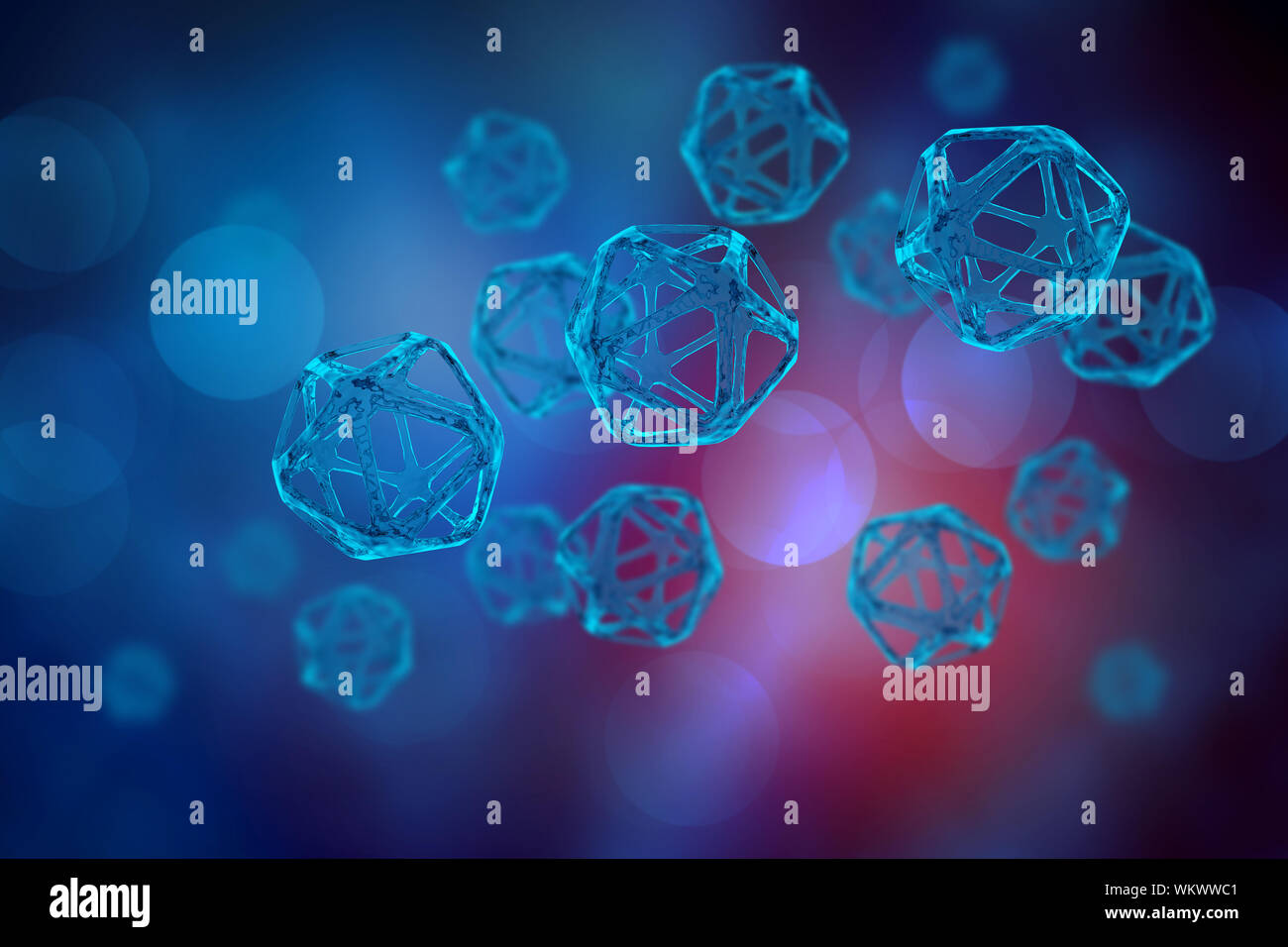 Abstract DNA molecule or atom particle 3D illustration Stock Photo - Alamy