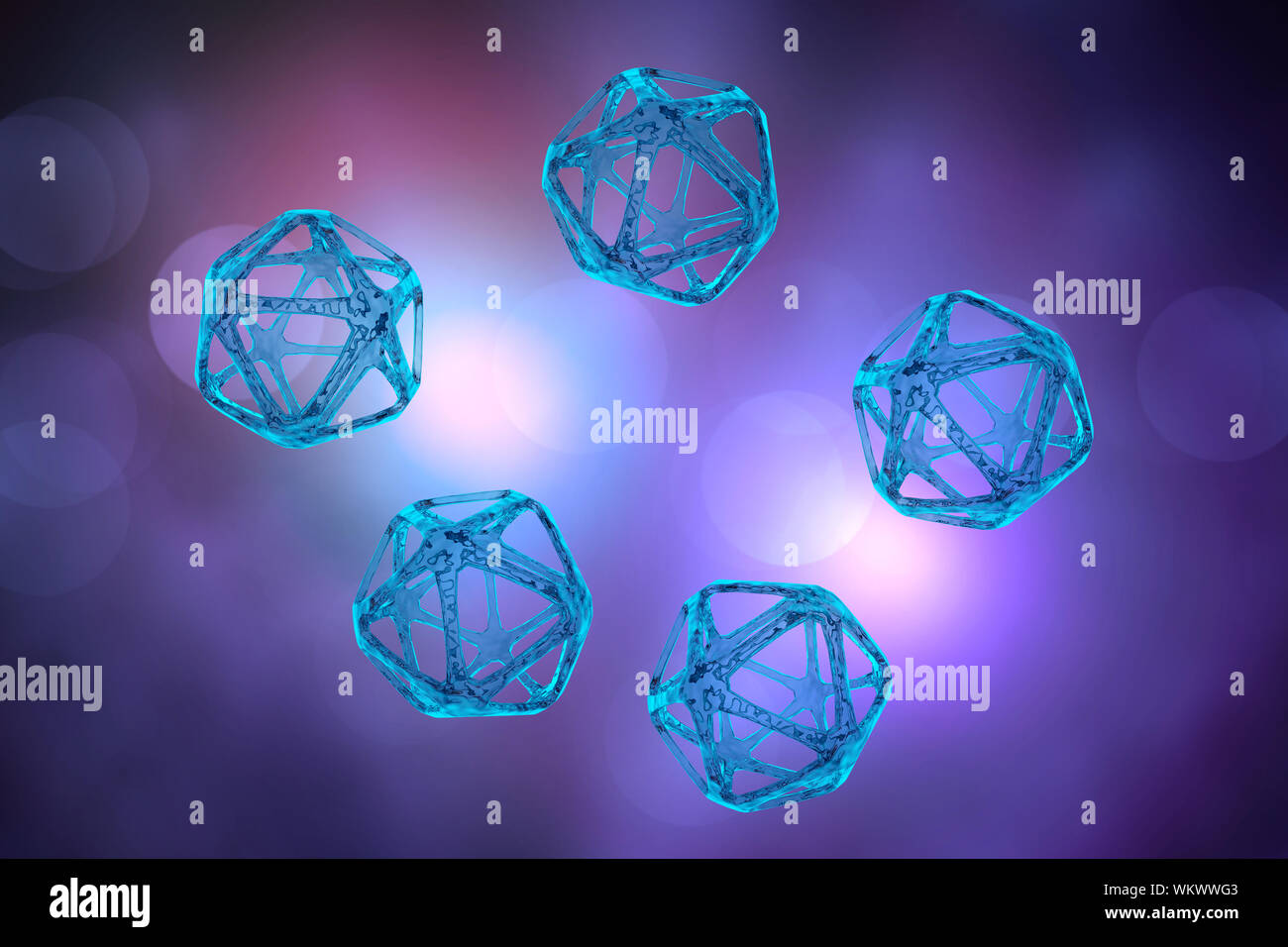 Abstract DNA molecule or atom particle 3D illustration Stock Photo - Alamy