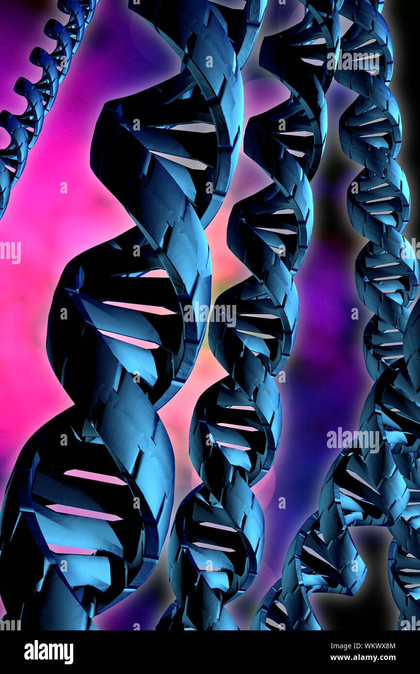 Abstract DNA strand double helix genetics 3D illustration Stock Photo ...