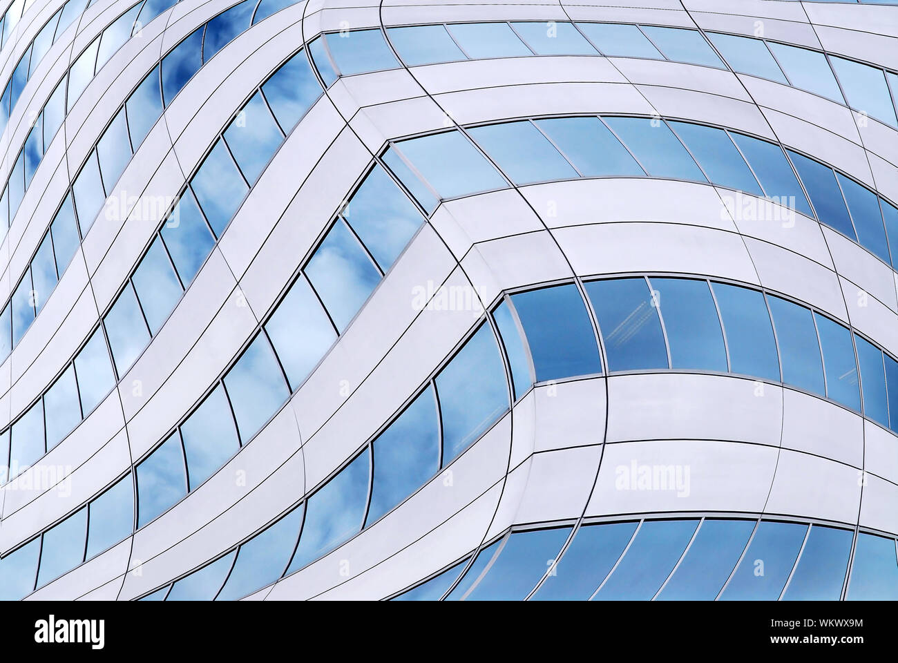 Abstract background of distorted office building walls Stock Photo - Alamy