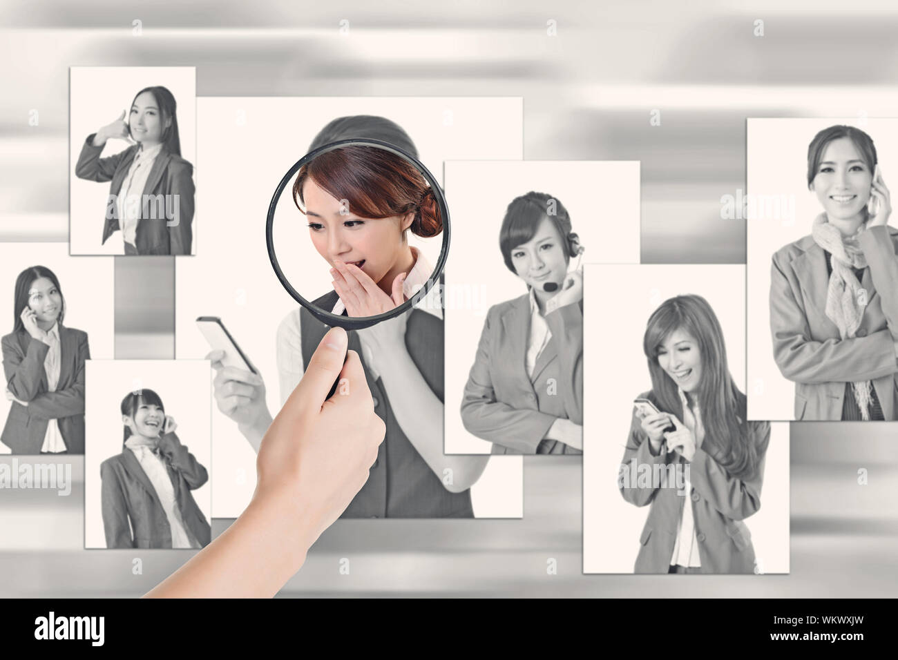 Concept of human resources, choose the right person from the people ...