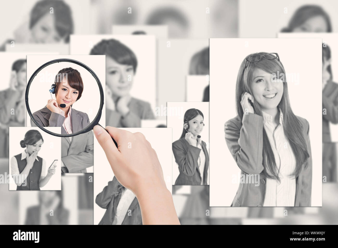 Concept of human resources, choose the right person from the people ...