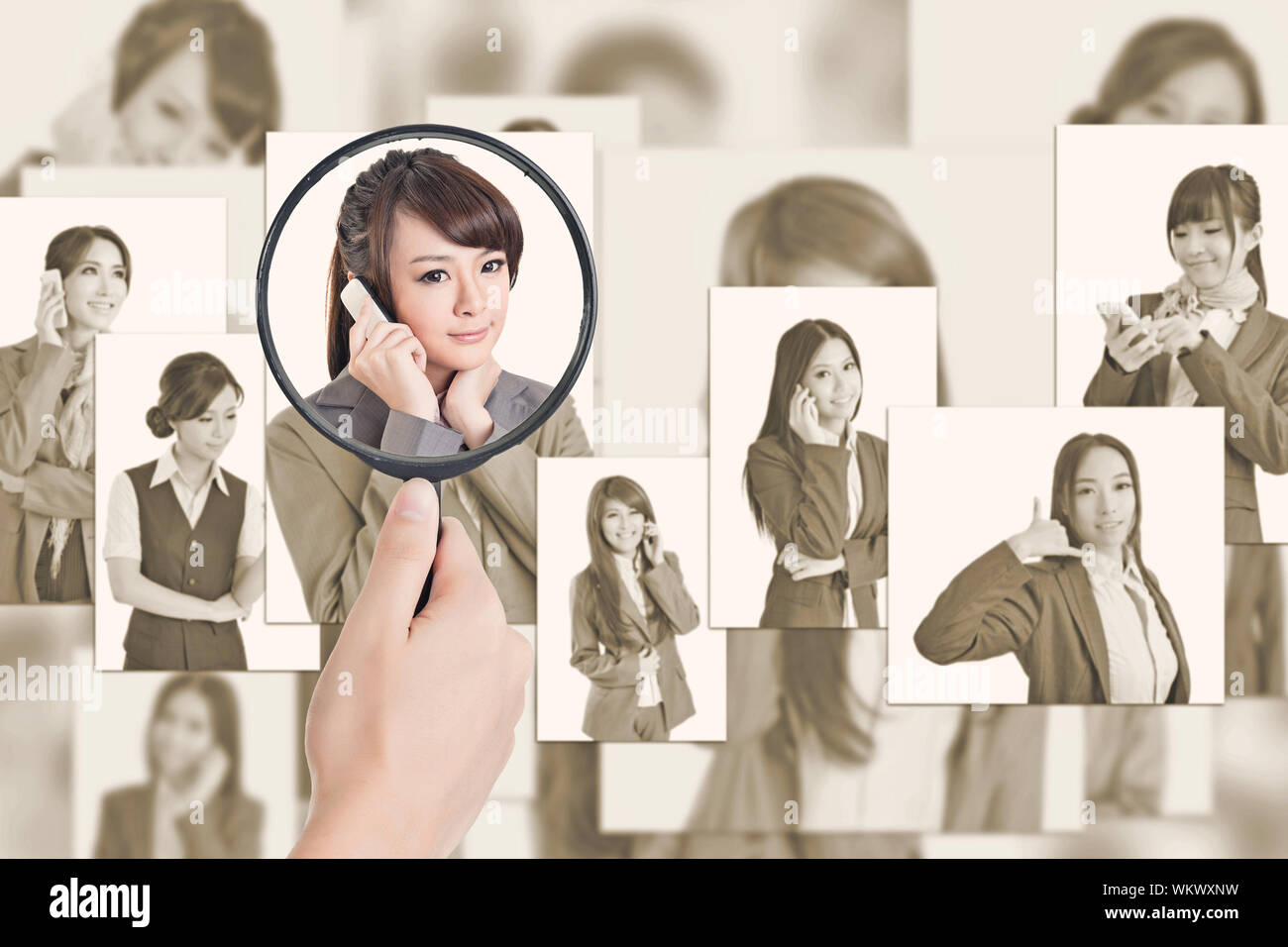 Concept of human resources, choose the right person from the people ...