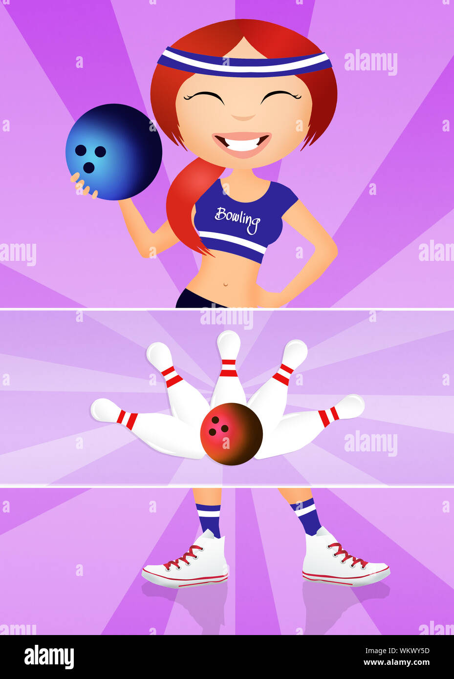 Cartoon illustration bowling ball hi-res stock photography and images ...