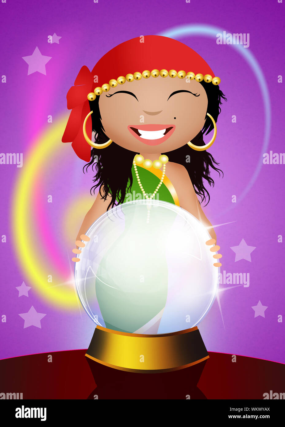 gypsy with crystal ball Stock Photo - Alamy