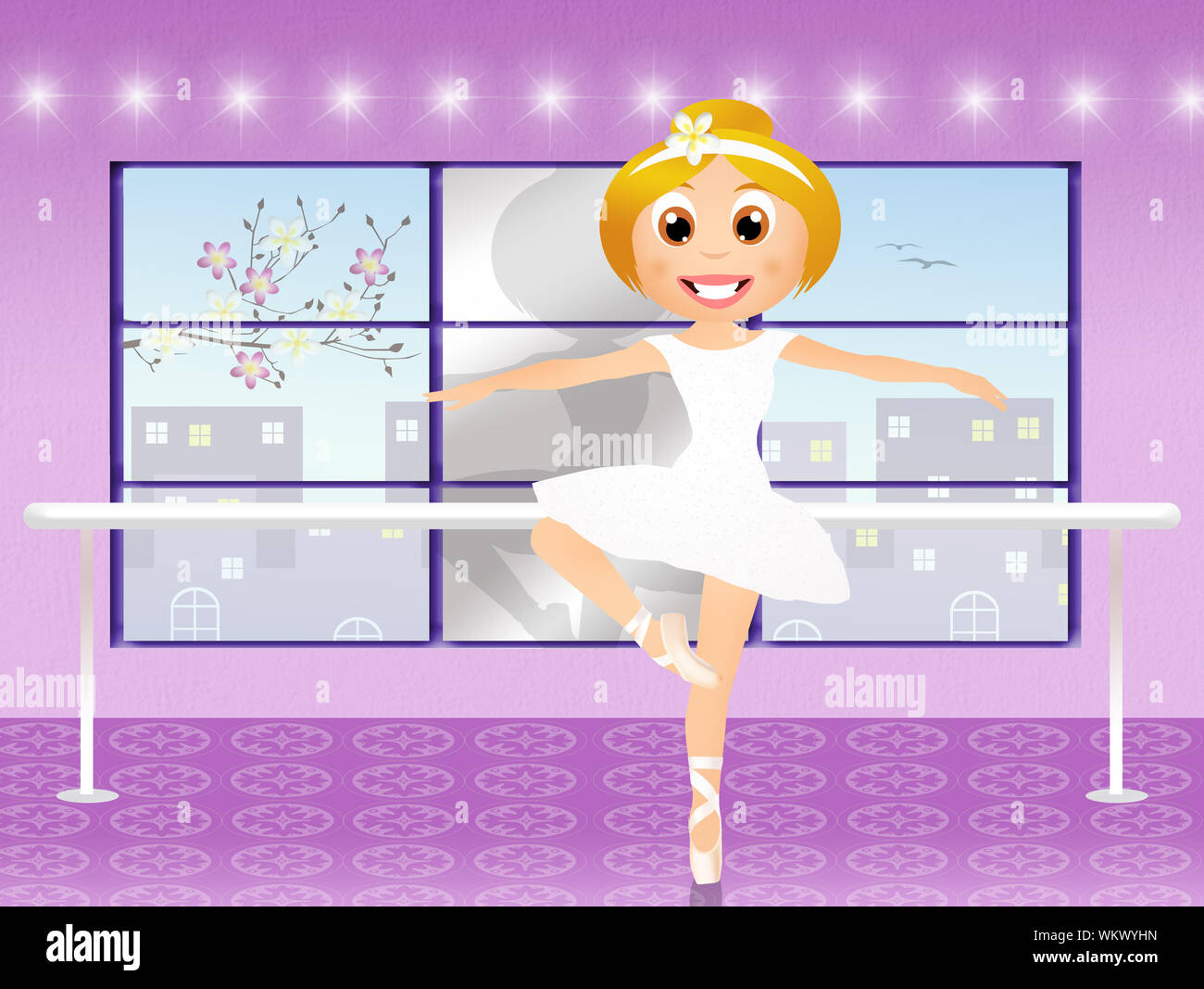 Cartoon girl dancing hi-res stock photography and images - Alamy