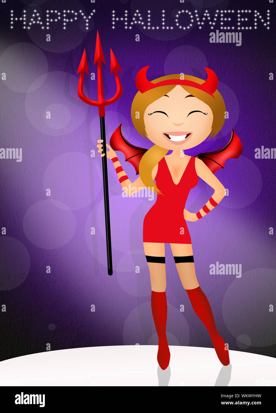 Cartoon devil pitchfork hi-res stock photography and images - Alamy
