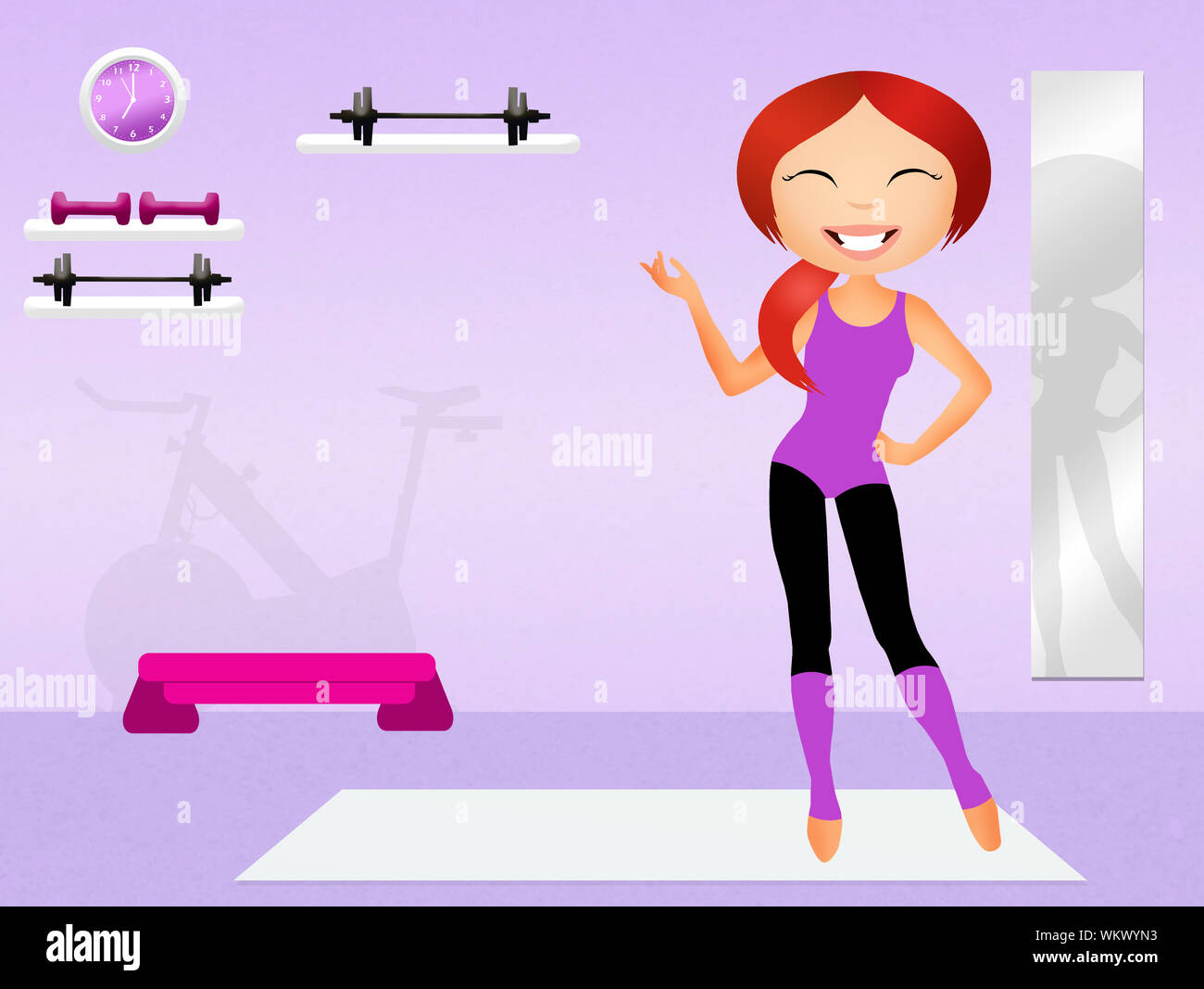Cartoon gym girl hi-res stock photography and images - Alamy