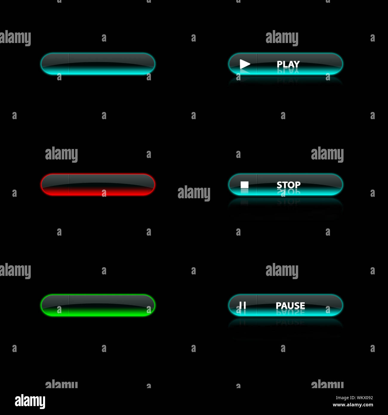 Black button blue pause sign hi-res stock photography and images - Alamy