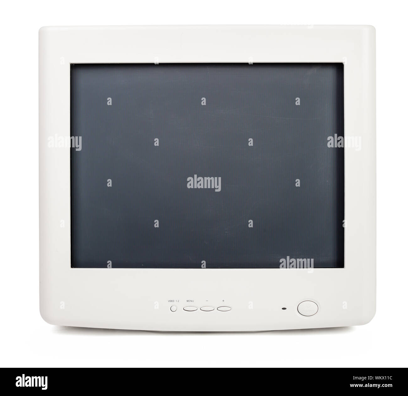 Vintage CRT computer monitor on white background Stock Photo - Alamy