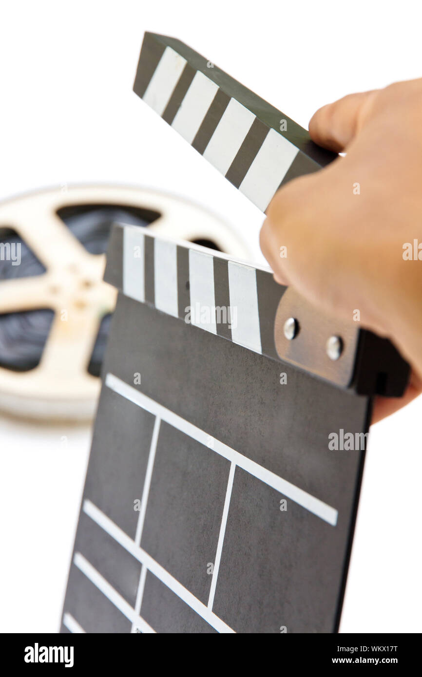 close up image of Film Slate Stock Photo - Alamy