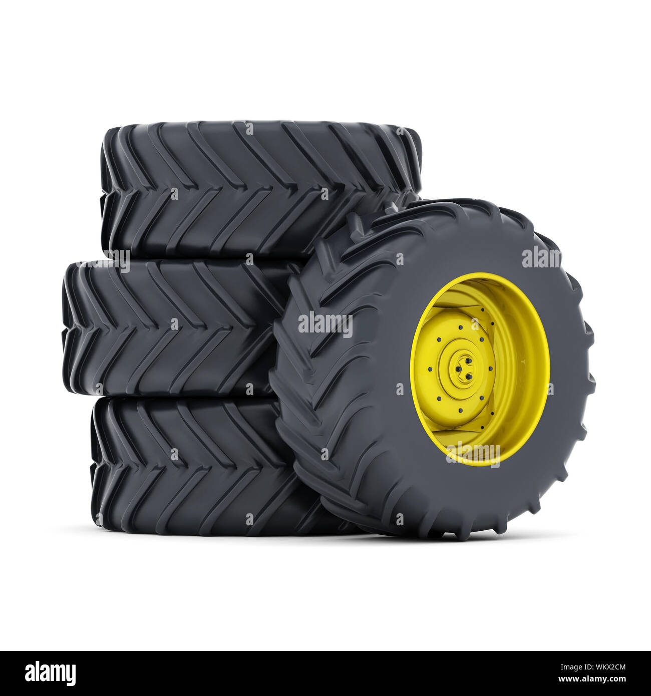Tractor wheels isolated on white background Stock Photo - Alamy