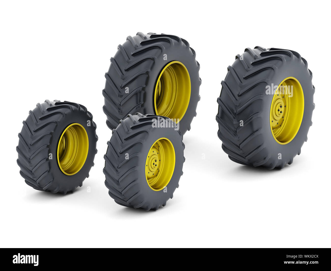 Tractor wheels isolated on white background Stock Photo - Alamy