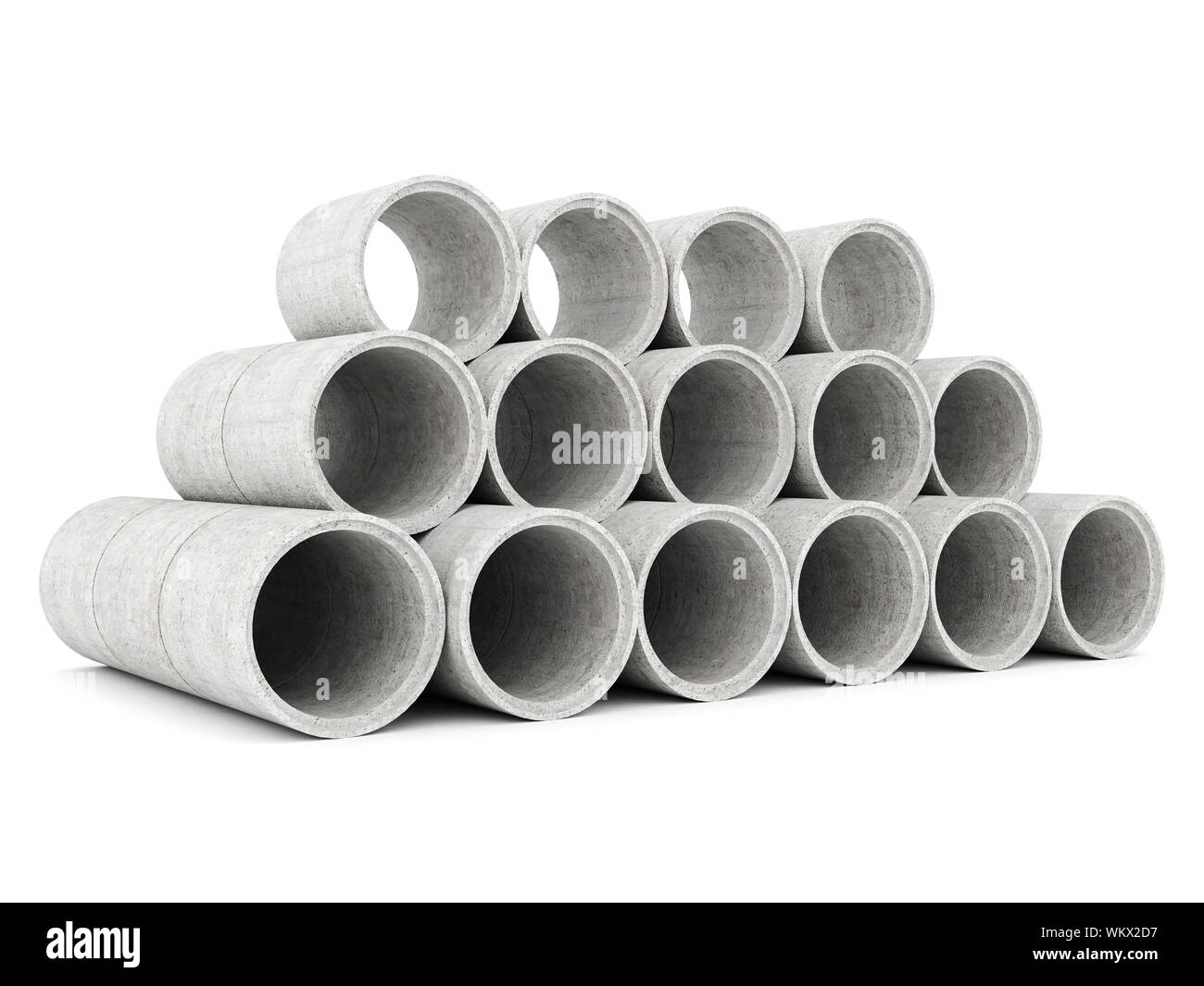 concrete pipes isolated on white background Stock Photo - Alamy