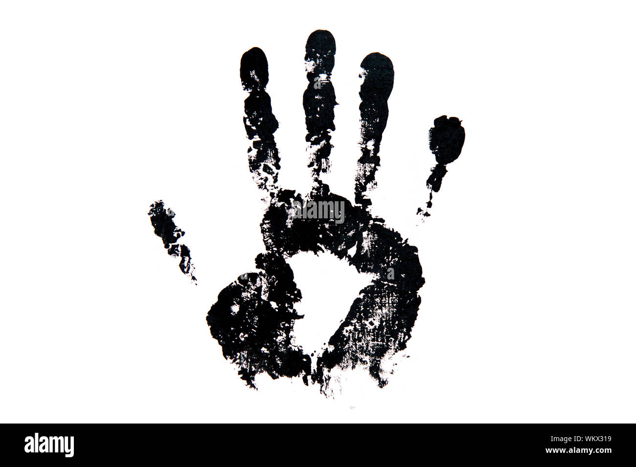 Black hand print on the white surface Stock Photo - Alamy