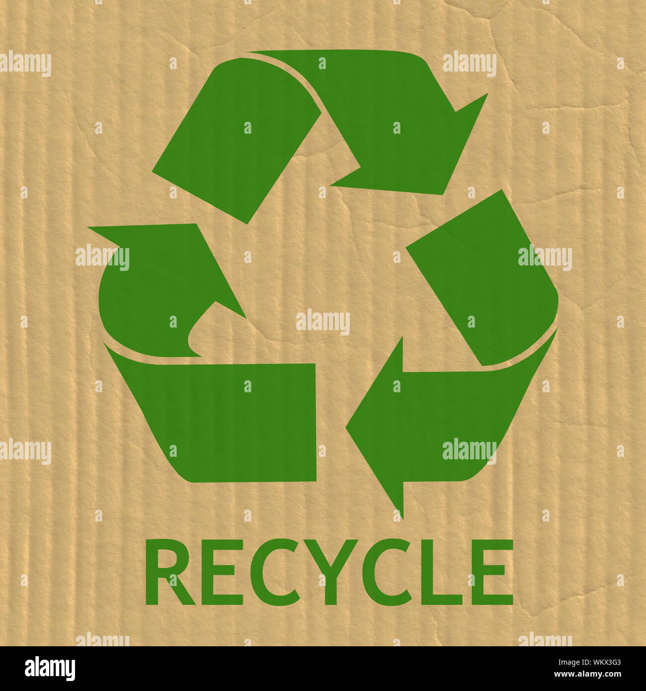 Recycling Symbol on a Cardboard Box Texture Stock Photo - Alamy