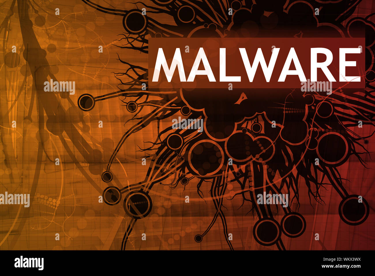 Malware Security Alert Abstract Background in Red Stock Photo - Alamy