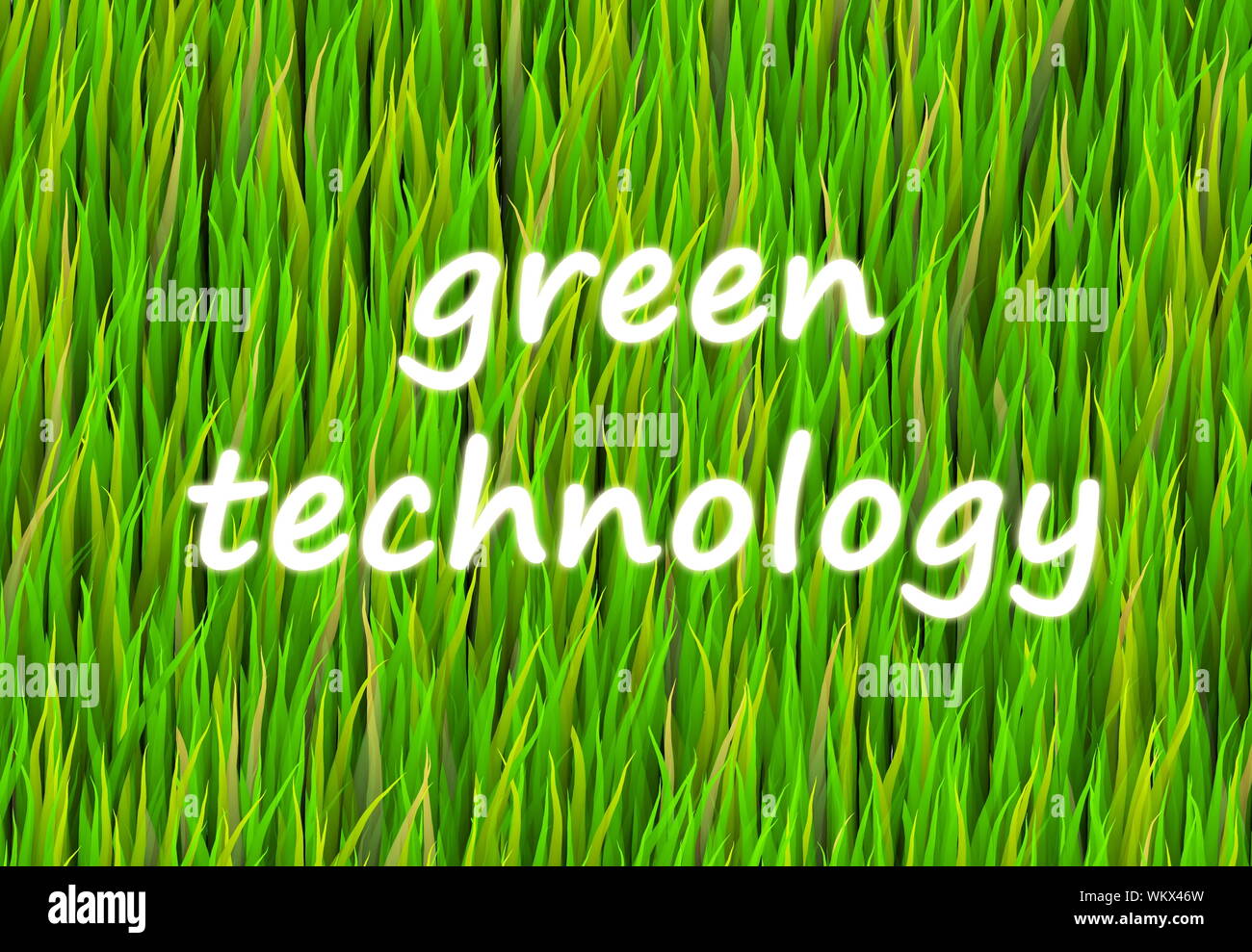 Green Technology Abstract Background with White Text Stock Photo - Alamy