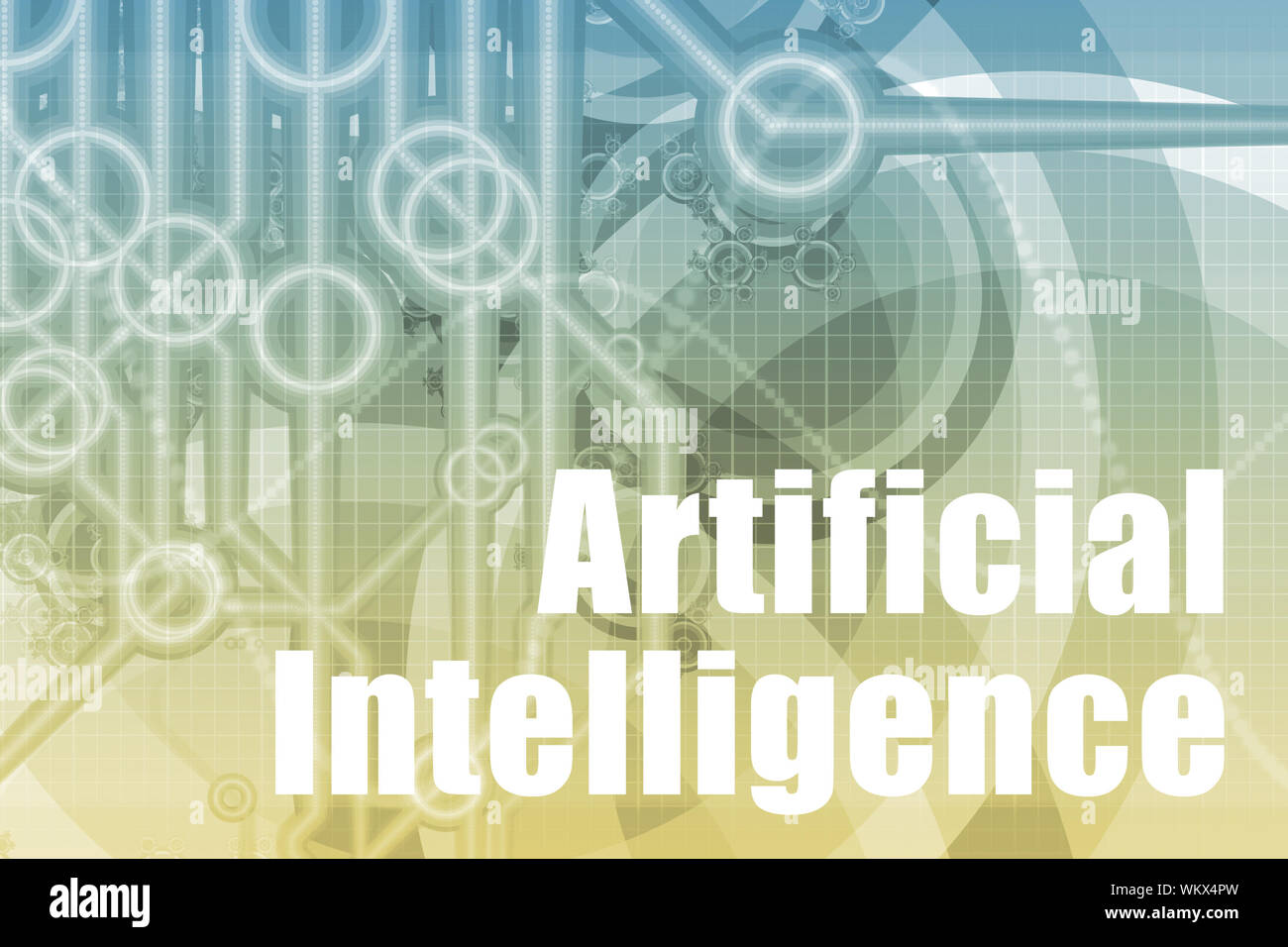 Artificial Intelligence Abstract Background in Blue Color Stock Photo ...