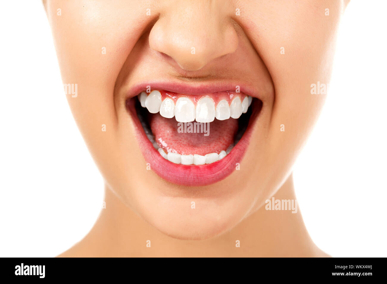 Screaming mouth woman close up lips hi-res stock photography and images ...