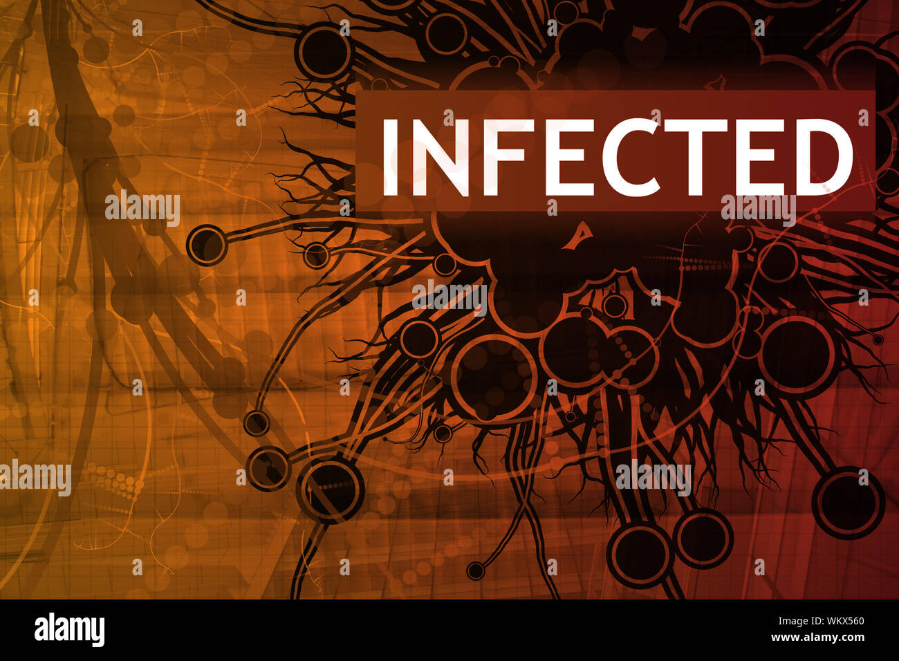 Infected Security Alert Abstract Background in Red Stock Photo - Alamy
