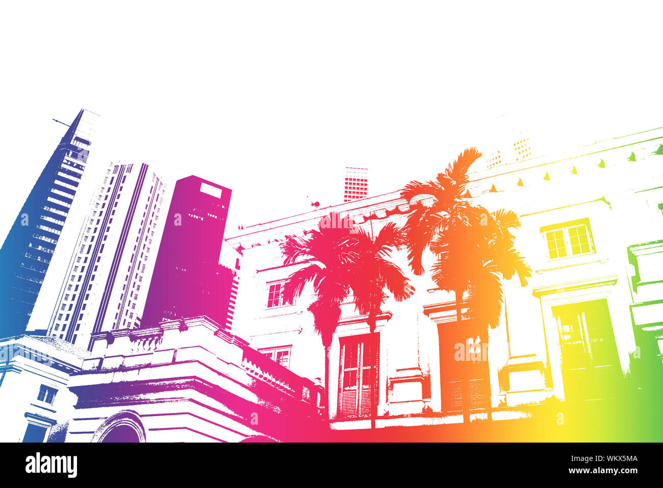 Rainbow Trendy and Modern City Life Abstract Background Stock Photo - Alamy