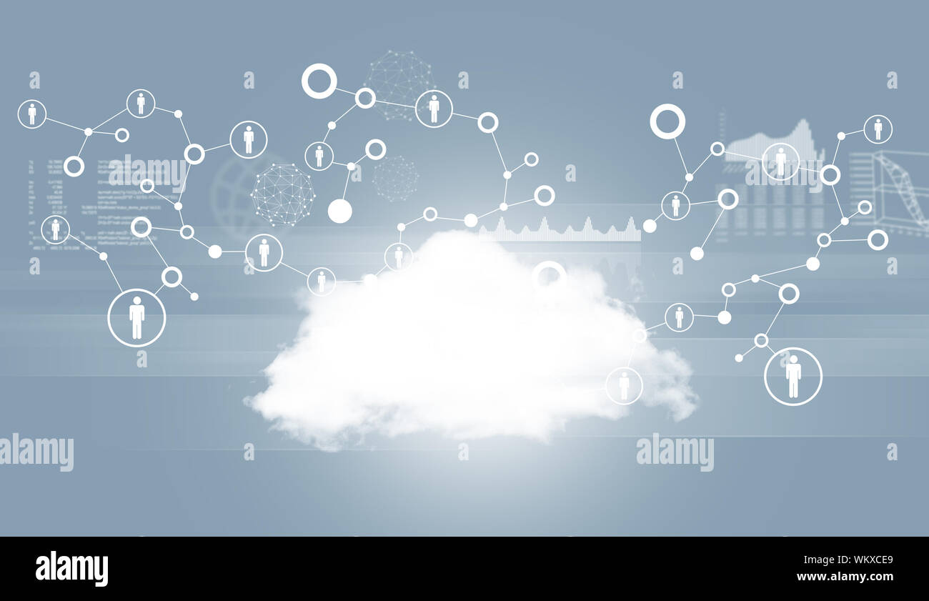 Cloud with network and graphs. Technology background Stock Photo - Alamy
