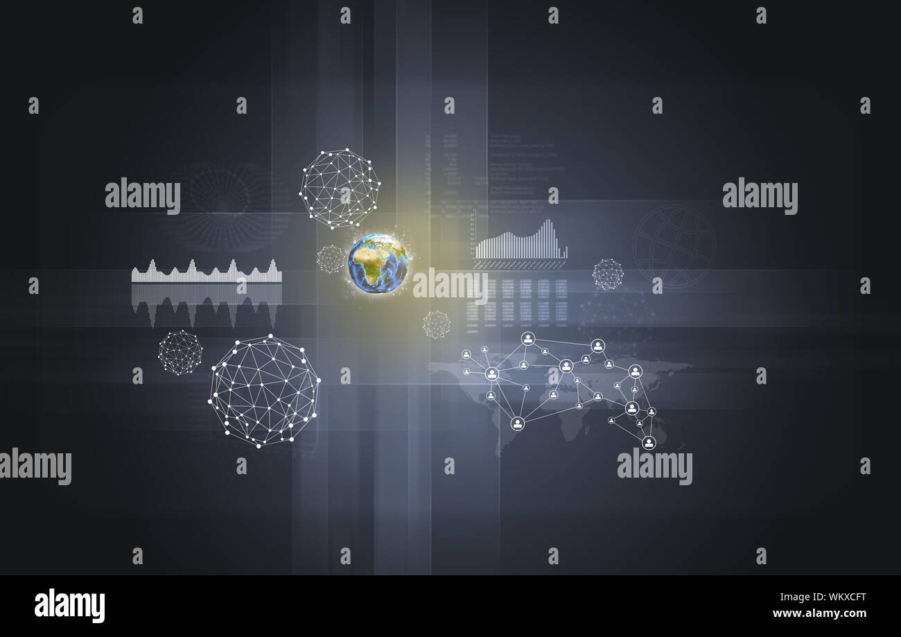Earth with graphs and network. Elements of this image are furnished by ...