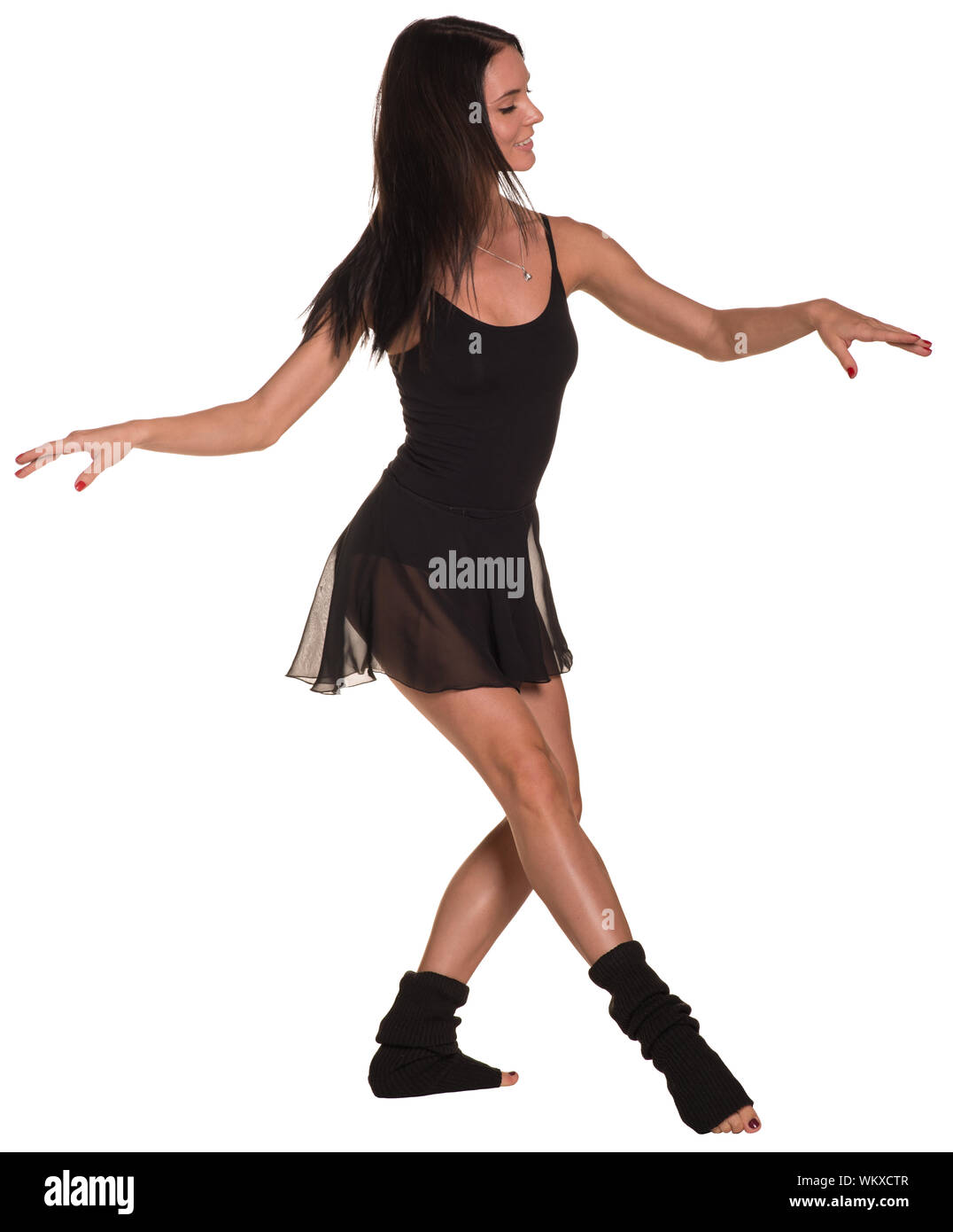 Beautiful dancer dancing. Isolated on white background Stock Photo - Alamy