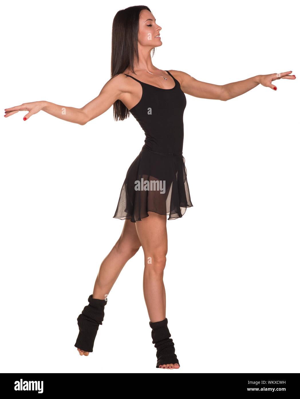 Beautiful dancer dancing. Isolated on white background Stock Photo - Alamy