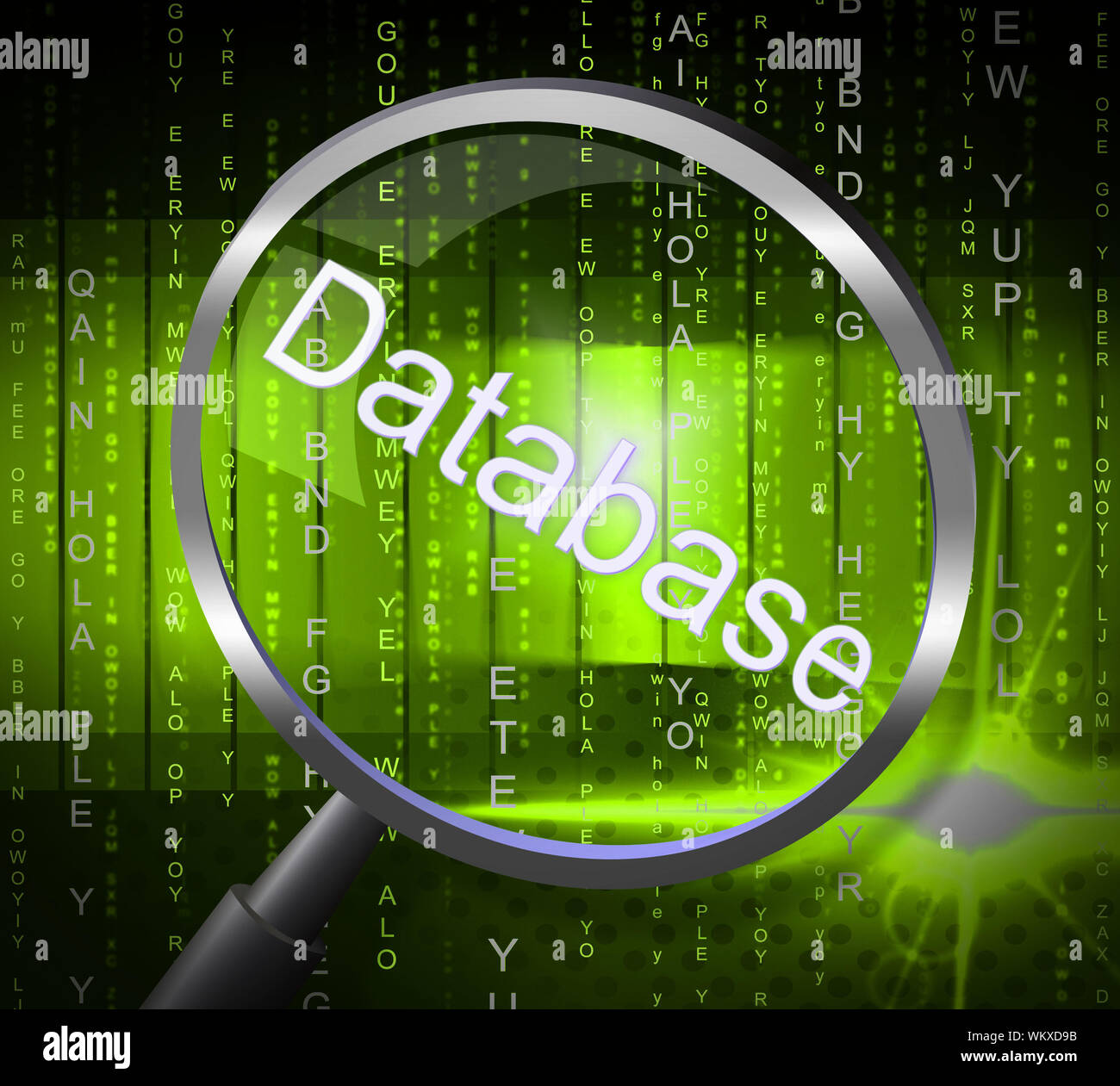 Databases Magnifier Representing Dataflow Computing And Byte Stock ...
