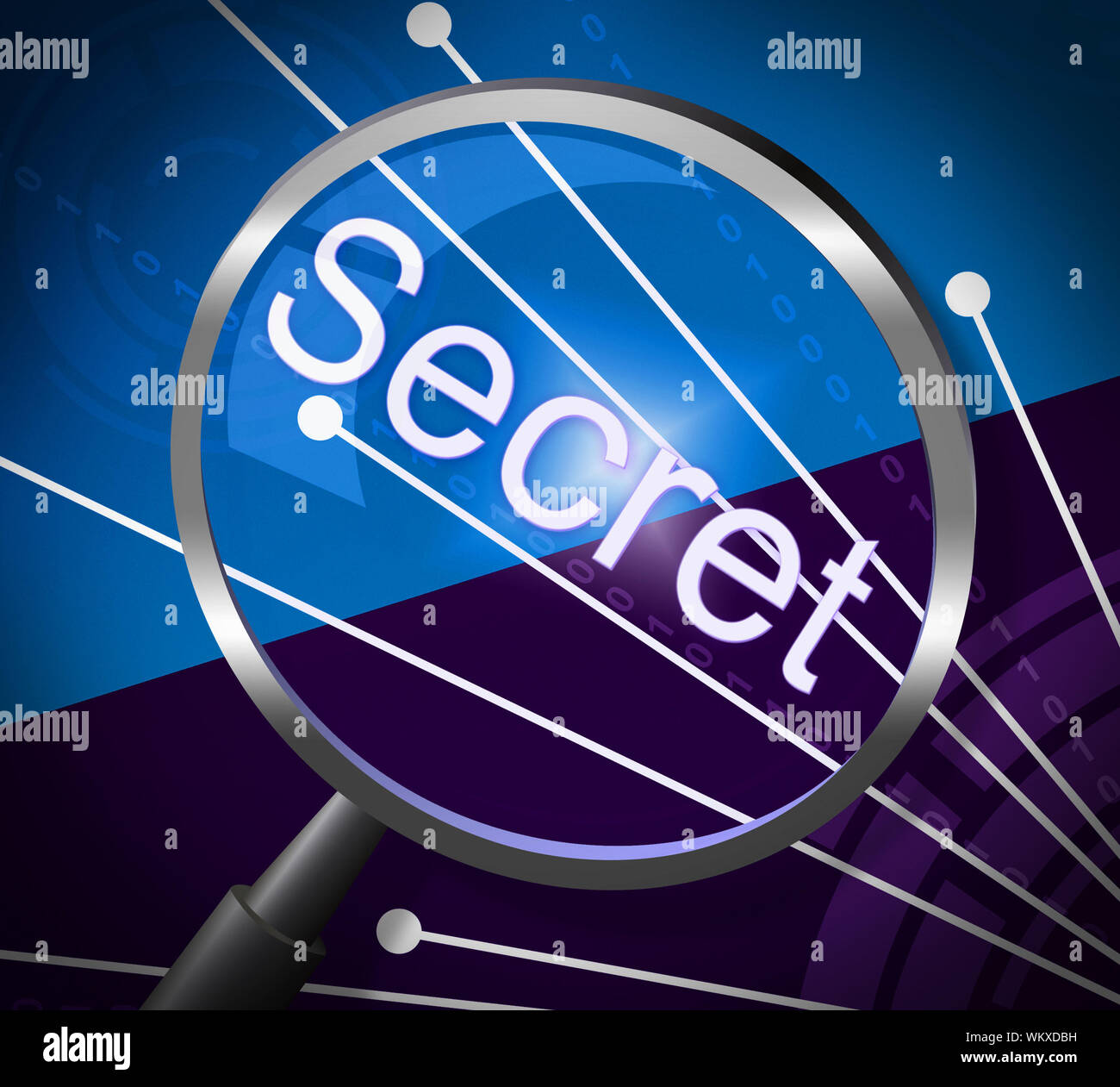 Secret Magnifier Indicating Secretive Research And Discreet Stock Photo ...