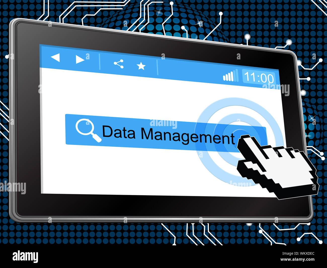 Data Management Indicating Boss Facts And Business Stock Photo - Alamy