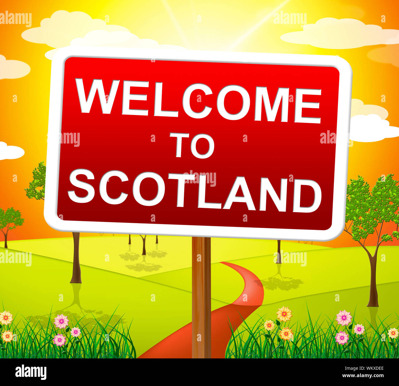 Welcome To Scotland Representing Picturesque Invitation And Greeting ...
